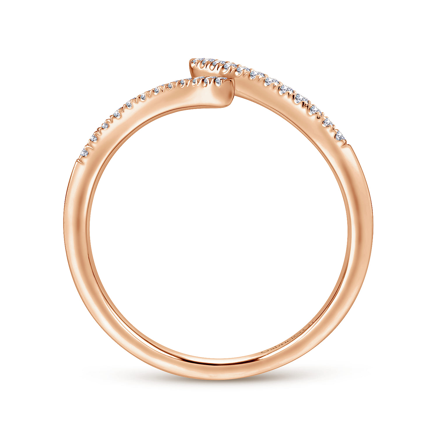 14K Rose Gold Diamond Open Bypass Ring @ $800. Shop Ladies Rings ...