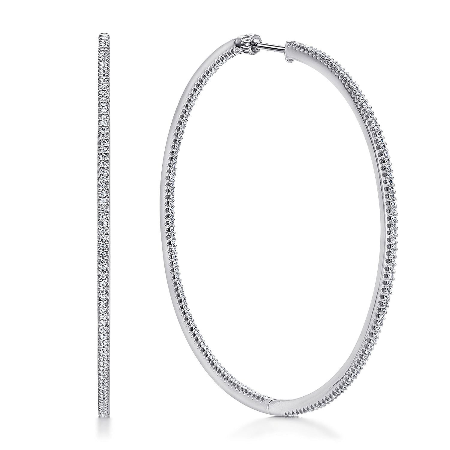 60mm white gold hoop earrings store