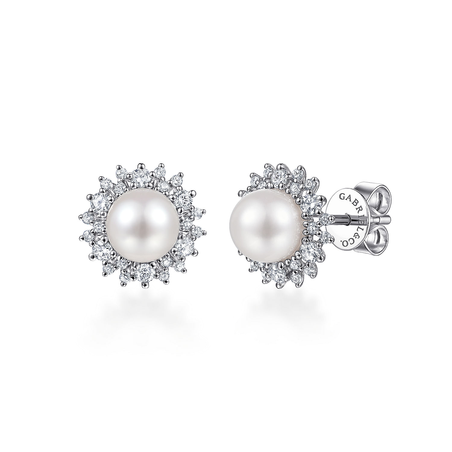 Pearl halo stud earrings store