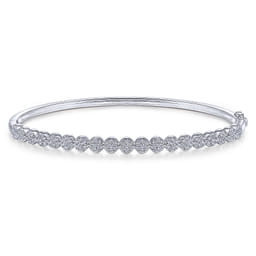 14k White Gold Lusso Bangle Bracelet. SKU: BG4283-62W45JJ | Gabriel & Co.