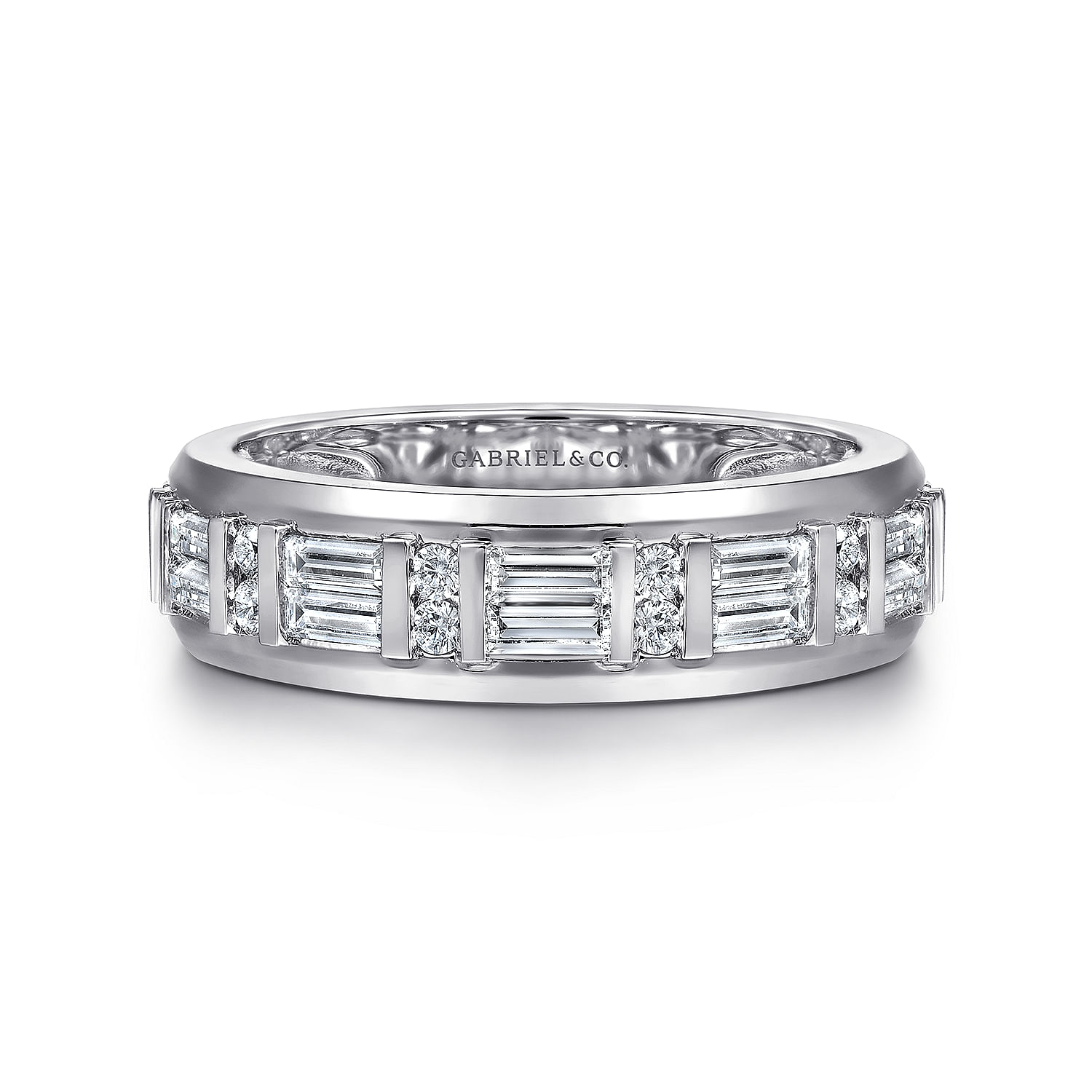 Mens wedding band diamond inside store
