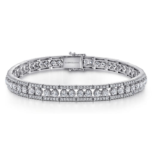 14k White Gold Lusso Tennis Bracelet. SKU: TB4728W45JJ | Gabriel & Co.