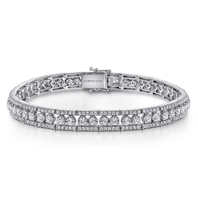 14k White Gold Lusso Tennis Bracelet. SKU: TB4728W45JJ | Gabriel & Co.