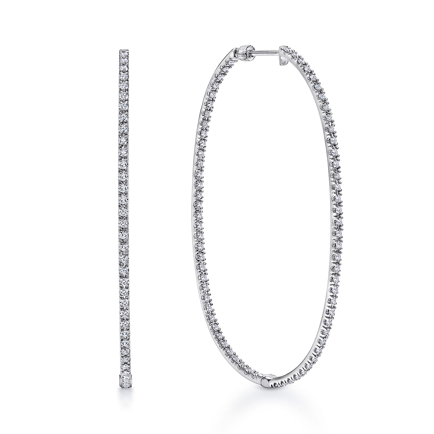Shop Inside Out Diamond Hoop Earrings | Gabriel & Co.