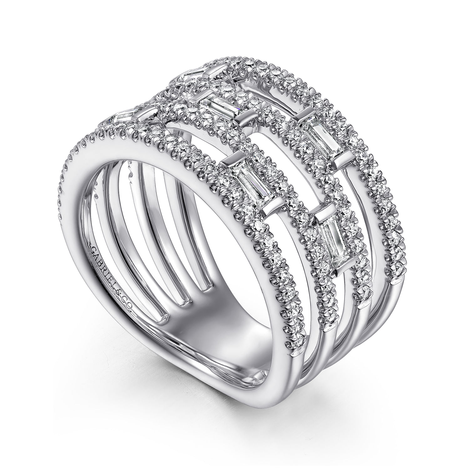 14k White Gold Wide Band Lusso [Ring Type]. SKU LR52216W44JJ | Gabriel ...