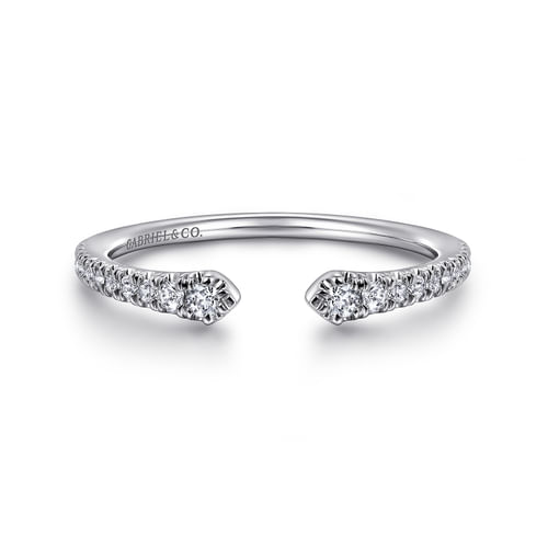 14K White Gold Open Diamond Stackable Ladies Ring | Shop 14k White Gold ...