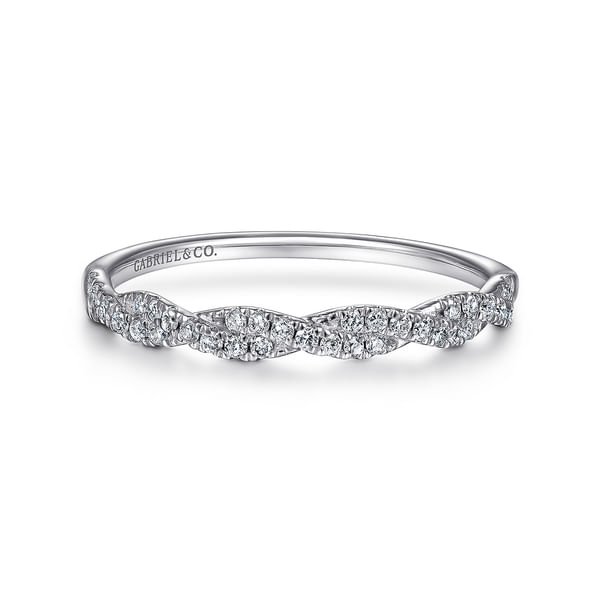 14K White Gold Twisted Diamond Band Ring @ $650. Shop Ladies Rings ...