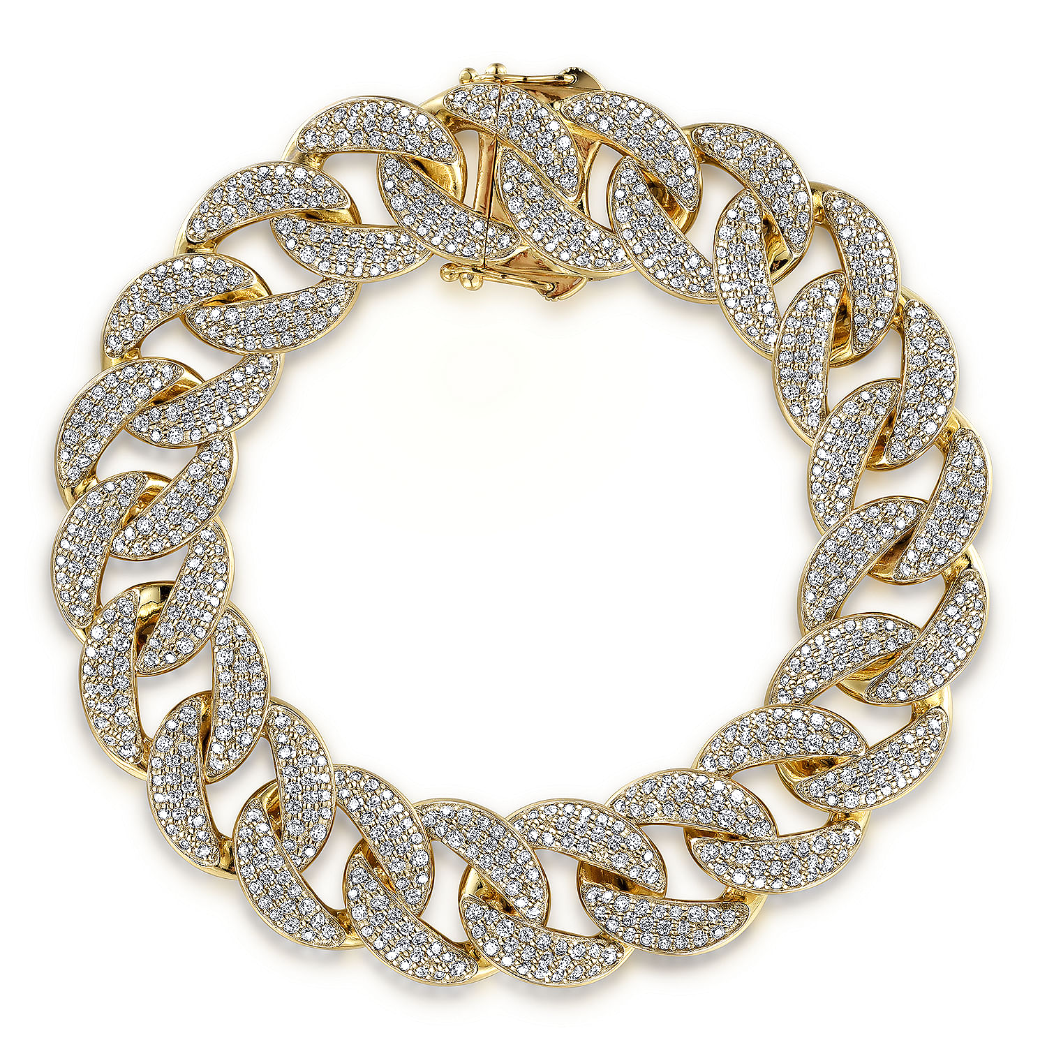 14K Yellow Gold 14mm Width Classic Diamond Cuban Tennis Bracelet 22600. Shop Bracelets Gabriel Co