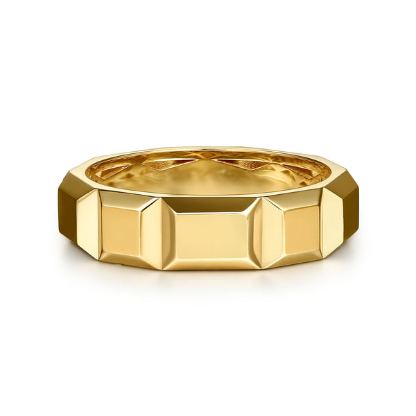 14K Yellow Gold 6mm Square Mens Ring in High Polished Finish @ $1350 ...