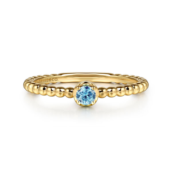 14K Yellow Gold Blue Topaz Stackable Ring @ $450. Shop Ladies Rings ...