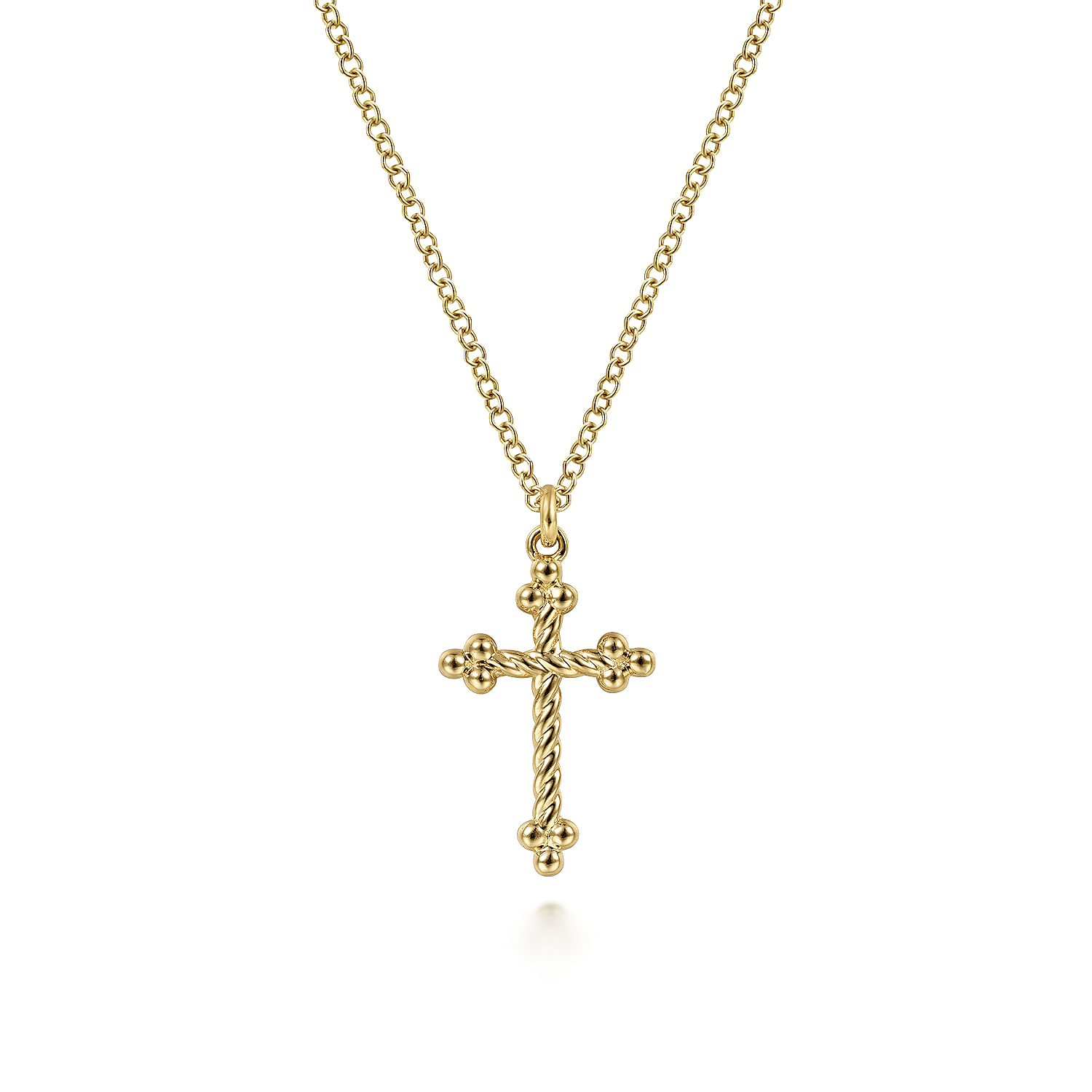 14K Yellow Gold Bujukan Twisted Rope Cross Pendant Necklace 365. Shop Necklaces Gabriel Co