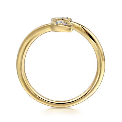 14K Yellow Gold Diamond By-pass Ladies Ring | Shop 14k Yellow Gold ...