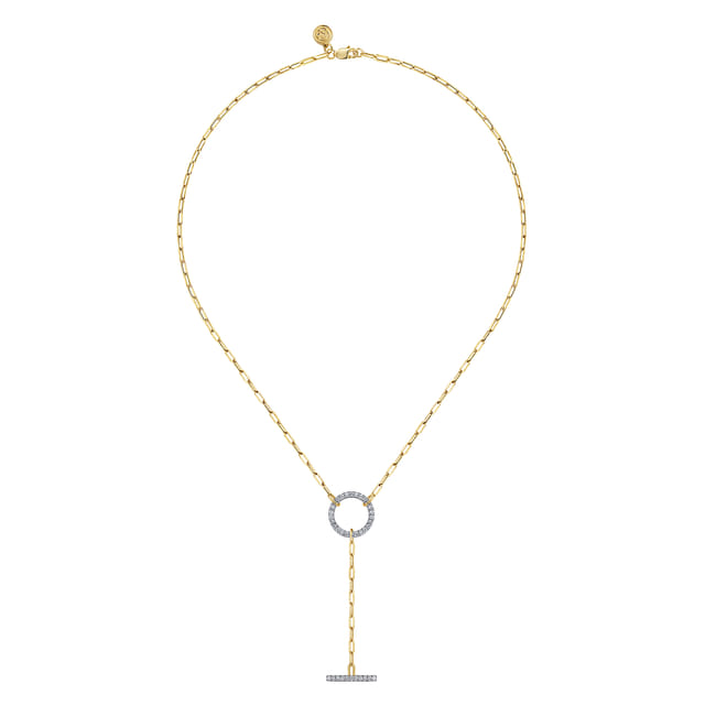 14k Yellow Gold Y Necklace Contemporary Necklace. SKU: NK7130Y45JJ ...