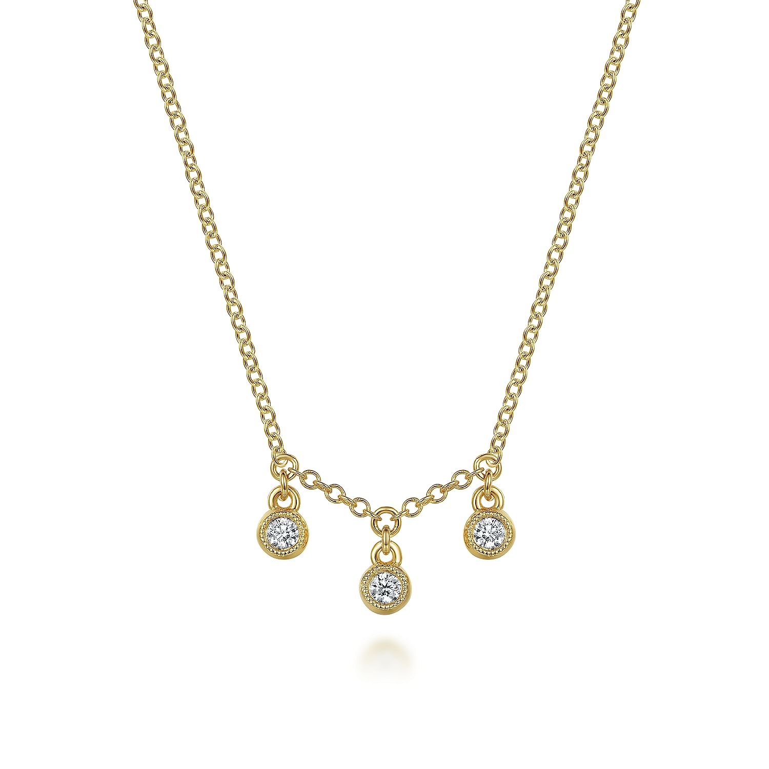 3 diamond drop pendant necklace store