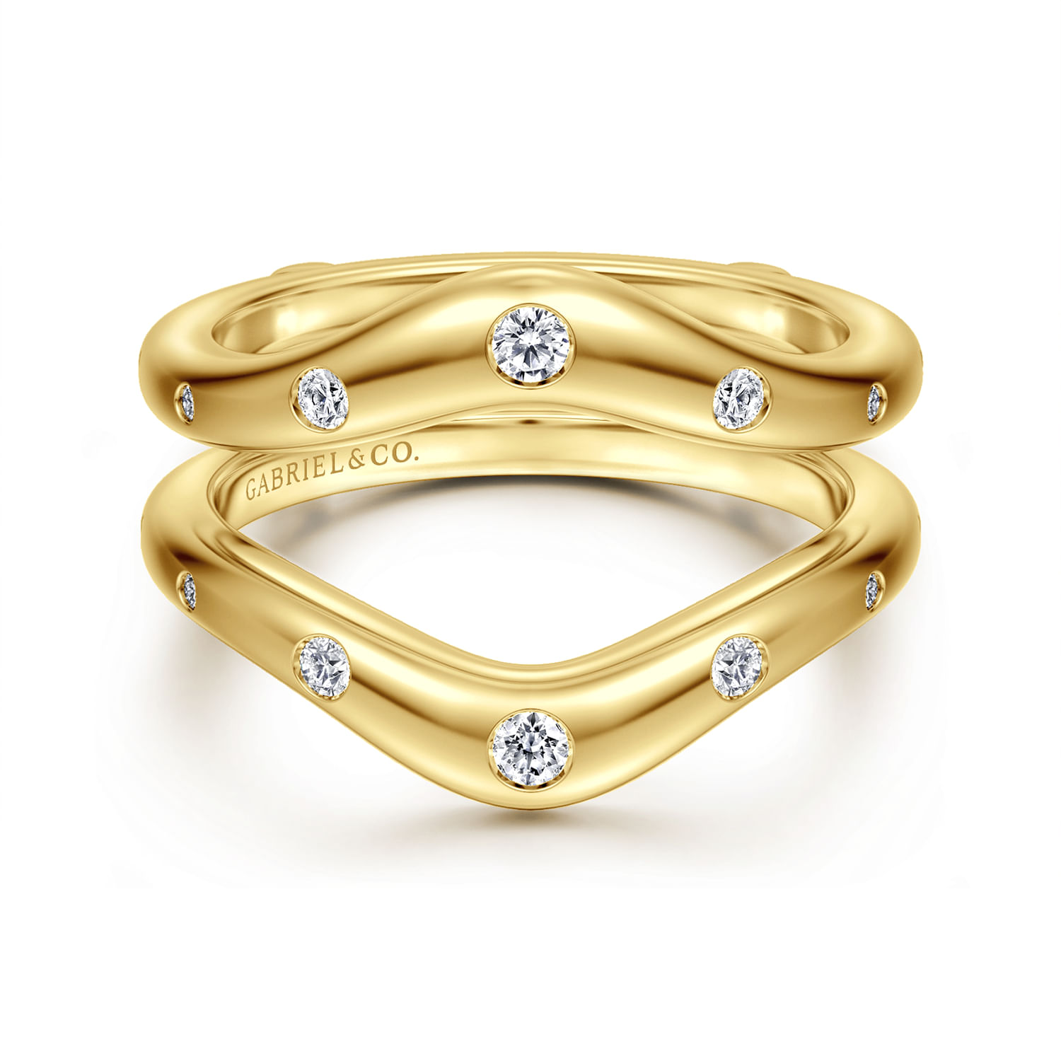 14k Yellow Gold Round Enhancer Band | Gabriel & Co. AN17013S-Y44JJ