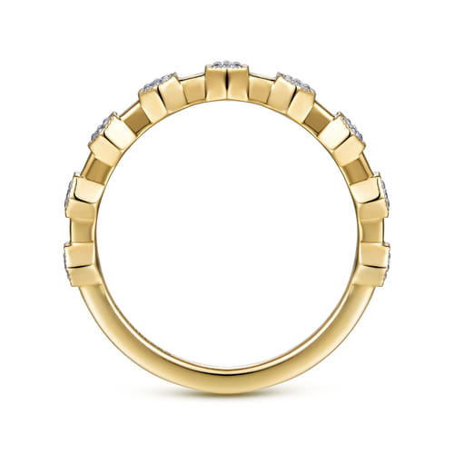 14K Yellow Gold Diamond Station Stackable Ring | Shop 14k Yellow Gold ...