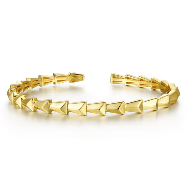 14K Yellow Gold Geometric Open Bangle @ $2175. Shop Bracelets | Gabriel ...