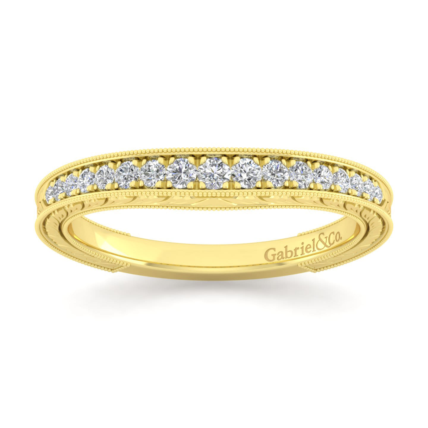 14K Yellow Gold Matching Wedding Band @ $2075. Shop Jewelry | Gabriel & Co.