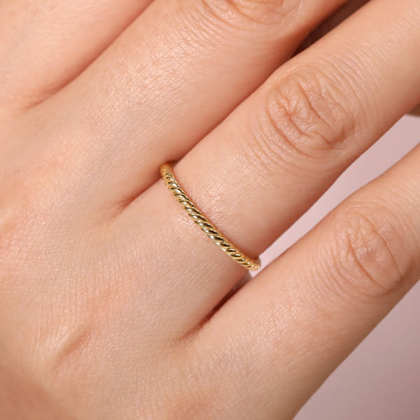 14K Yellow Gold Twisted Rope Stackable Ring @ $410. Shop Ladies Rings ...