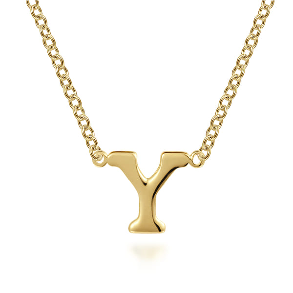 14K Yellow Gold Y Initial Necklace @ $275. Shop Necklaces | Gabriel & Co.