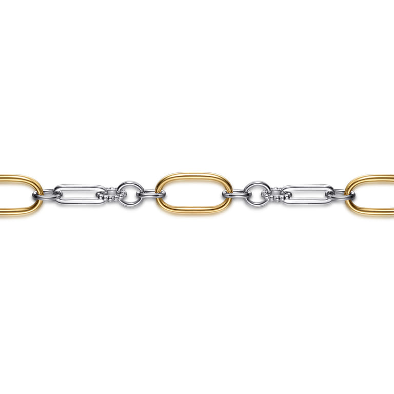 Silver/14K Yellow Gold Bujukan Chain Link Bracelet. SKU: TB5196-75MZJJJ ...