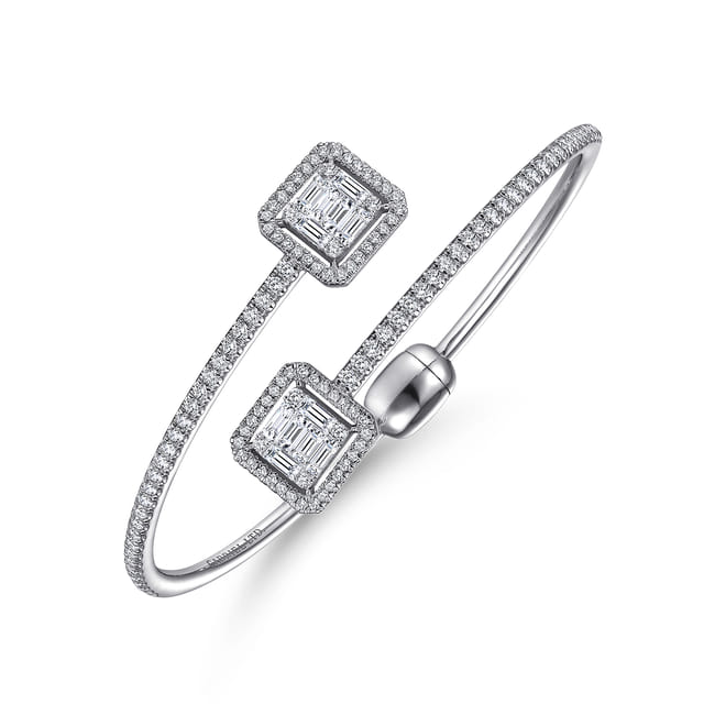 18k White Gold Lusso Open Bracelet. SKU: BG4318-65W84JJ | Gabriel & Co.
