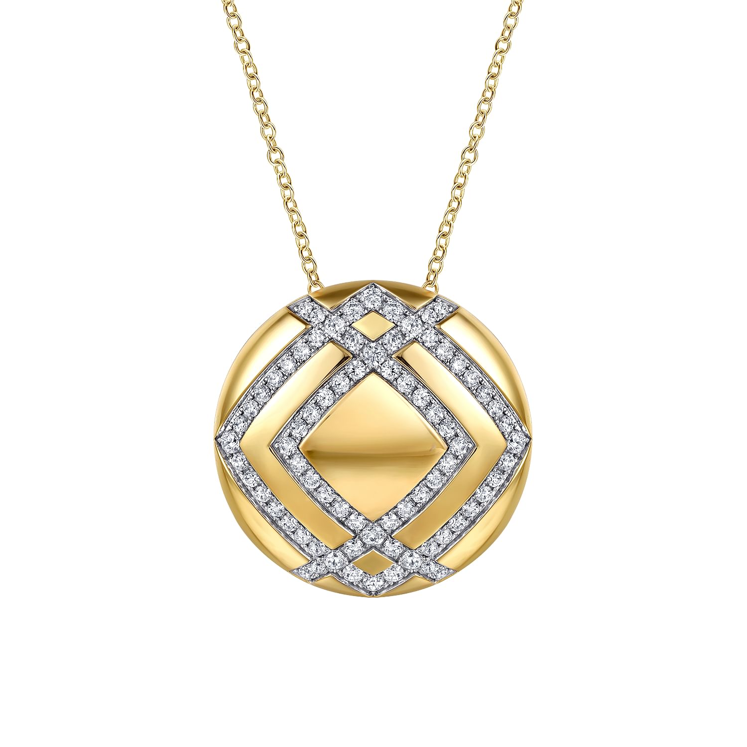 18k gold necklace with diamond pendant store