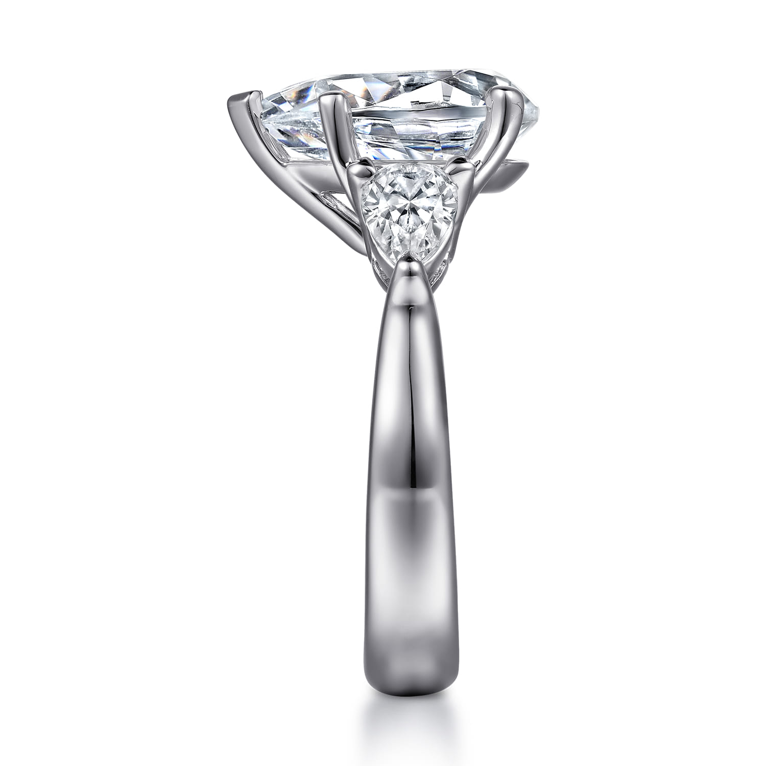 Pear 3 Stone Ring in 14k White Gold | Gabriel & Co. ER15844P12W44JJ