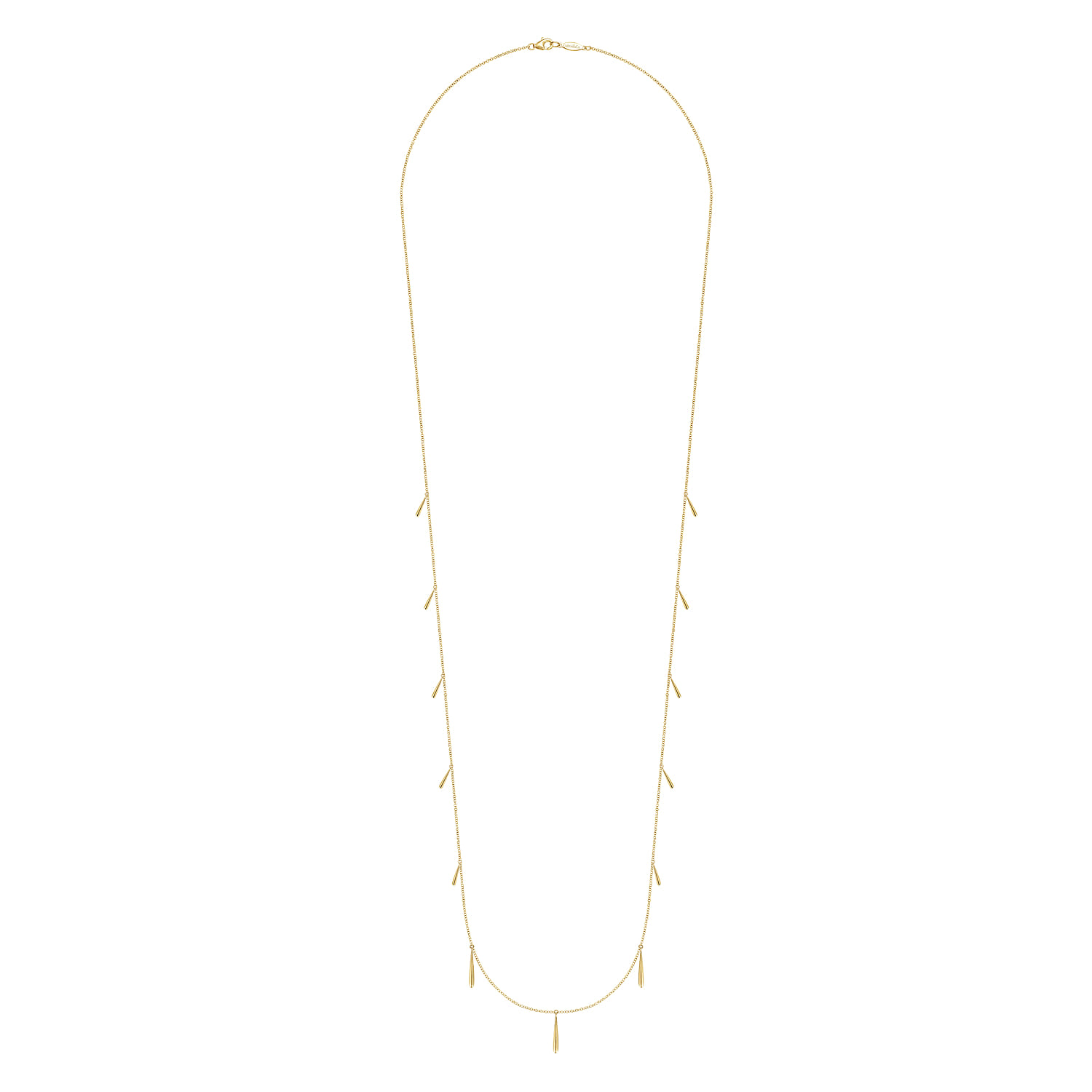 32 inch 14K Yellow Gold 32mm Linear Drops Station Necklace | Shop 14k ...