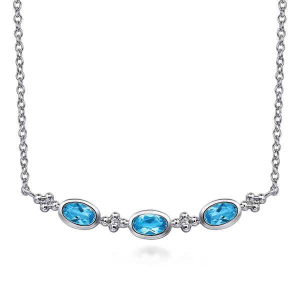 925 Sterling Silver Bujukan Blue Topaz Bar Necklace @ $185. Shop ...