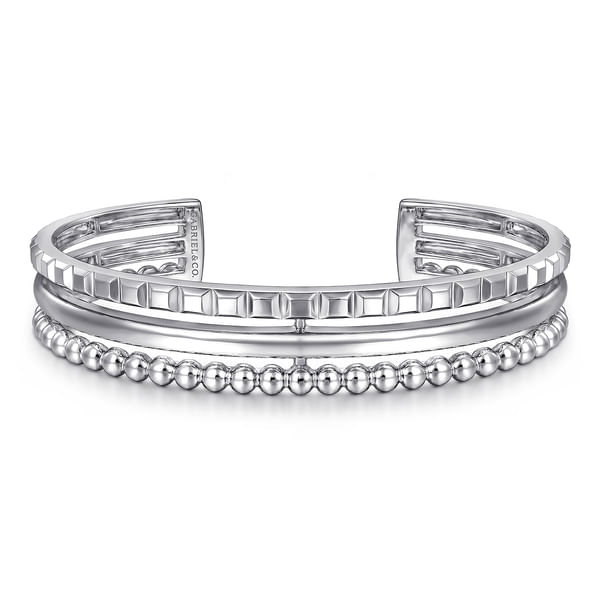925 Sterling Silver Bujukan and Pyramid Triple Row Bangle @ $425. Shop ...