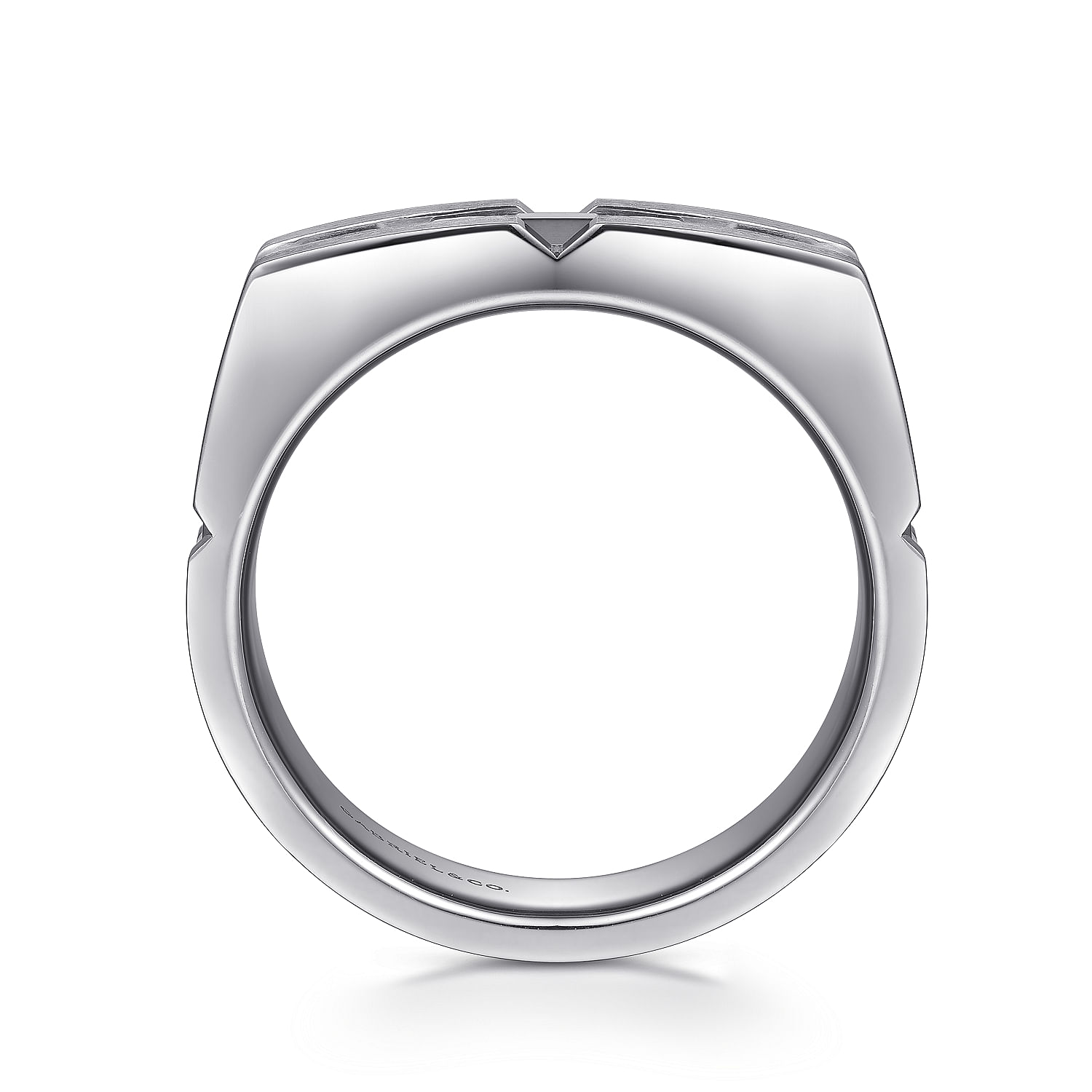 925 Sterling Silver Geometric Men s Ring in Satin Finish