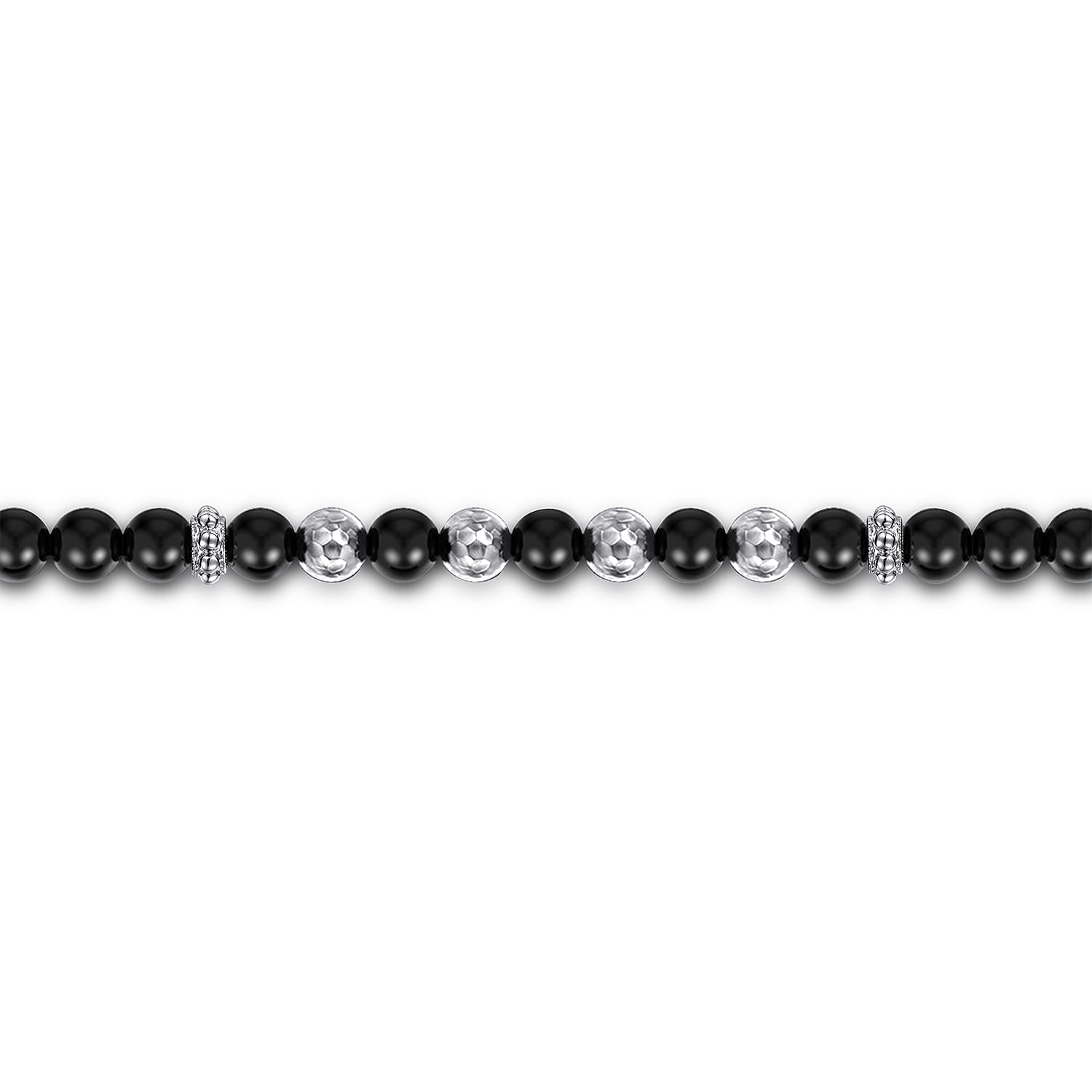 925 Sterling Silver and 6mm Onyx Beaded Bracelet @ $300. Shop Men Bracelets | Gabriel & Co.