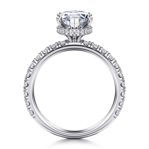 Alina - 14k White Gold 3 Carat Marquise Hidden Halo Natural Diamond ...