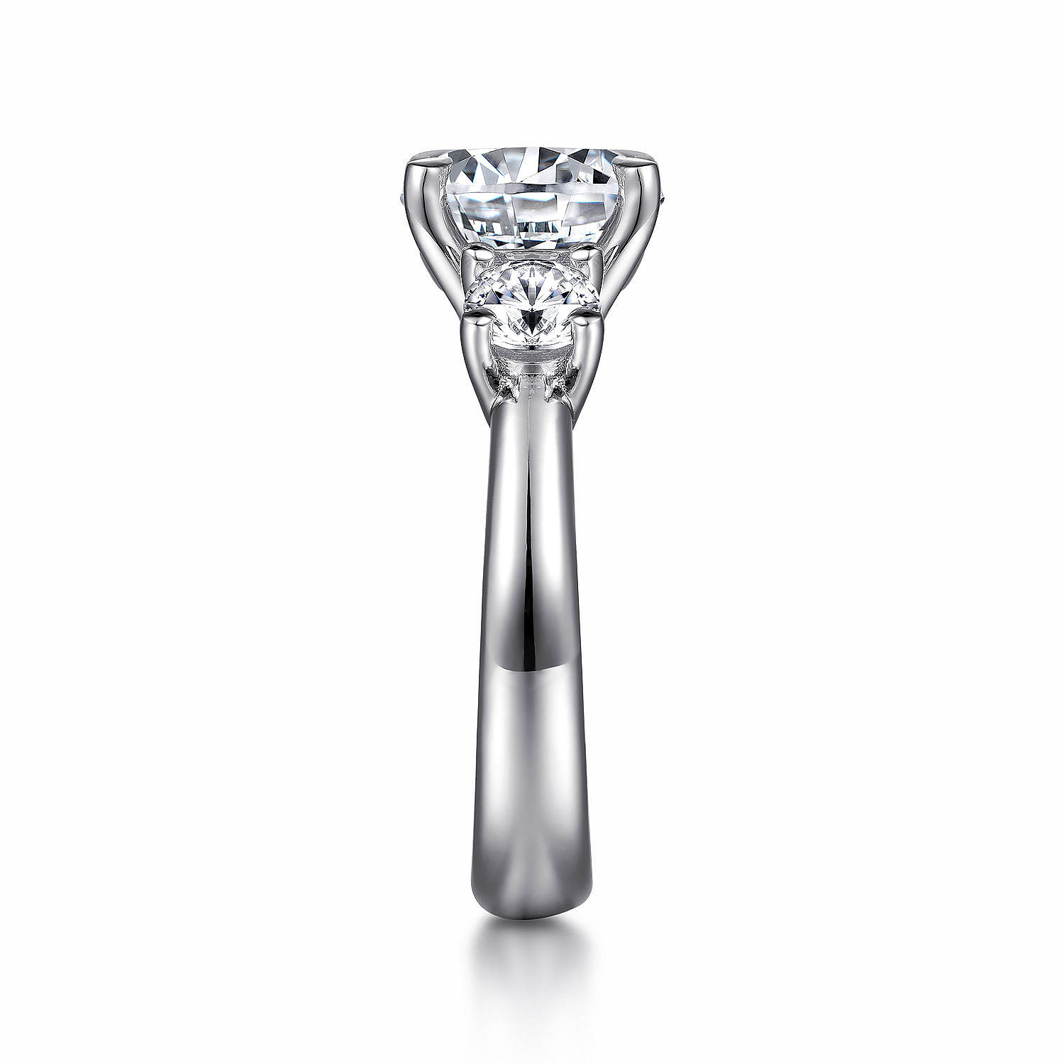 Aneta 18k White Gold 3 Carat Round 3 Stone Natural Diamond Engagement