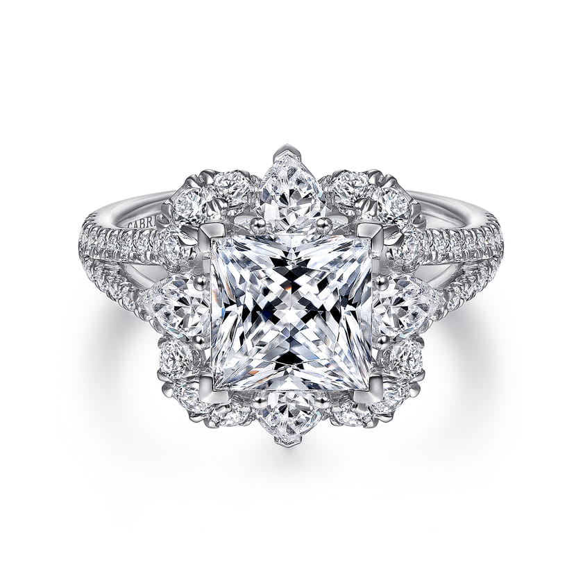 Princess Cut Halo Engagement Rings | Gabriel & Co. US