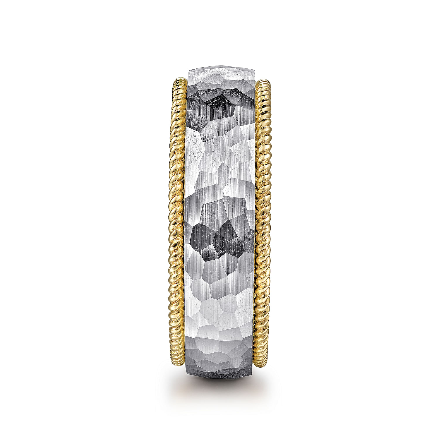 14K White-Yellow Gold 8mm - Two Tone Men's Wedding Band in 14K White-Yellow Gold 8mm - Two Tone Men's Wedding Band in