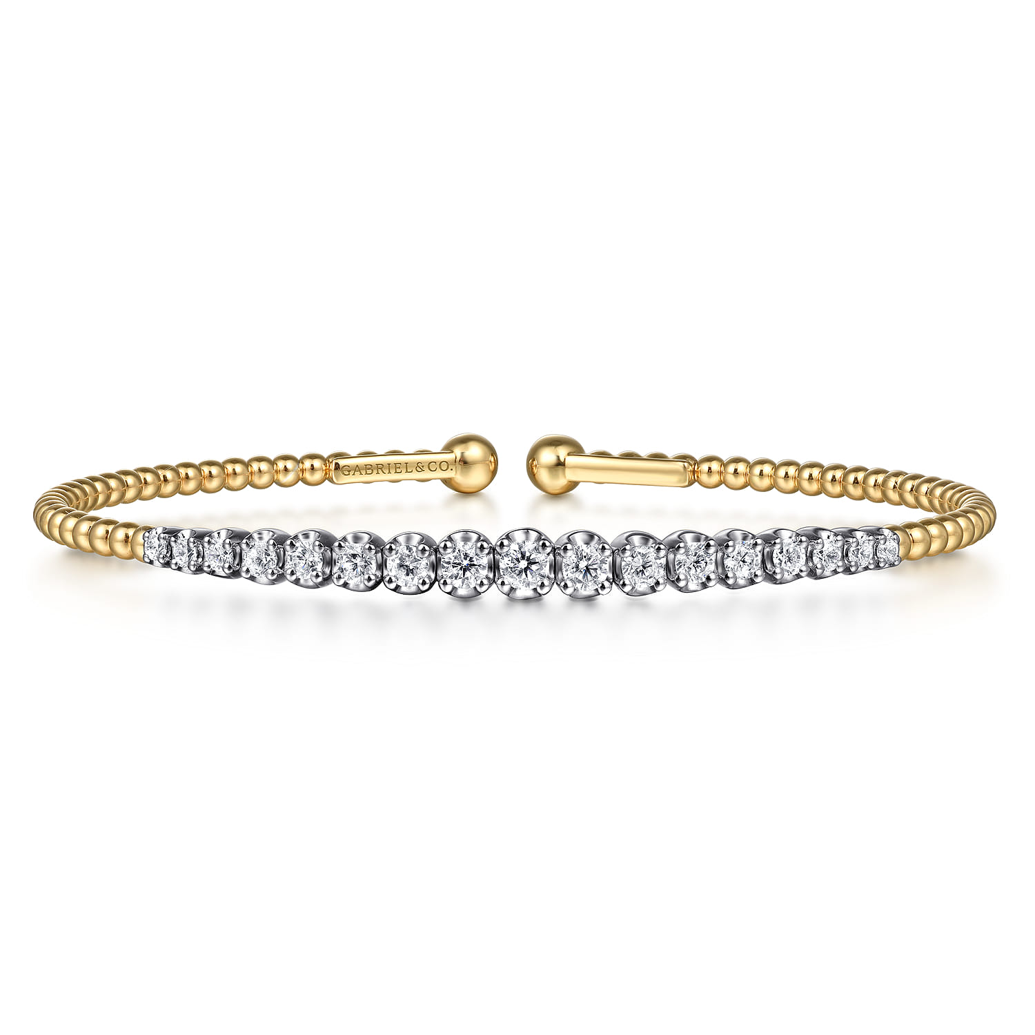 14k Yellow/white Gold Bujukan Cuff Bracelet. SKU: BG4896-62M45JJ ...