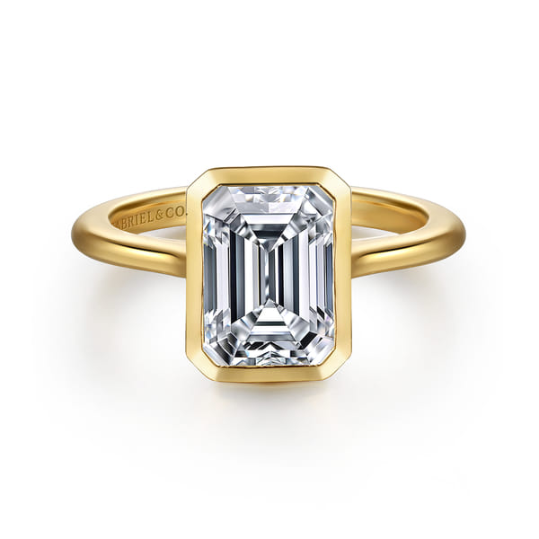 14K Yellow Gold Emerald Cut Solitaire Diamond Engagement Ring @ $1000 ...