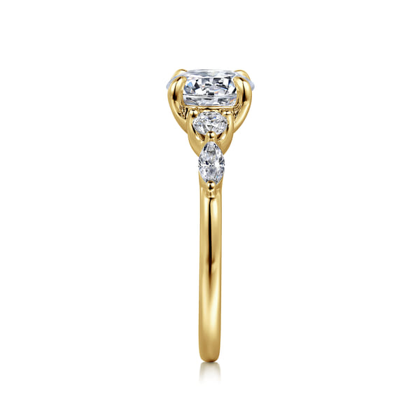 14K Yellow Gold Round Five Stone Diamond Engagement Ring @ $2725. Shop ...