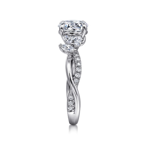 Deisha - 14k White Gold 1.5 Carat Round Twisted Natural Diamond ...