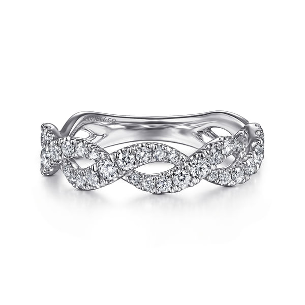 14K White Gold Intertwining Diamond Anniversary Band @ $2600. Shop Jewelry | Gabriel & Co.