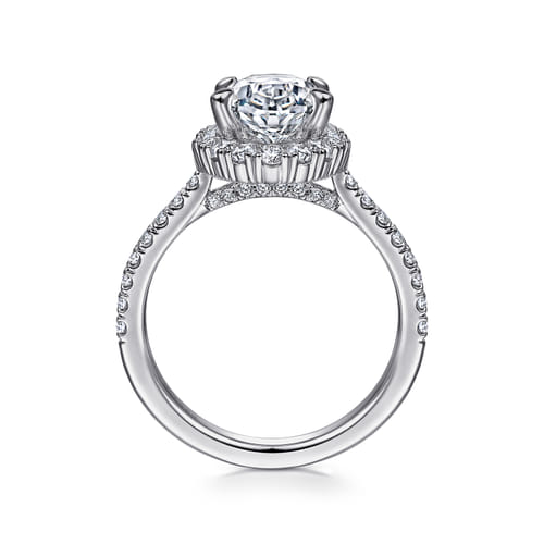 Hamilton - Platinum 2 Carat Oval Halo Natural Diamond Engagement Ring ...