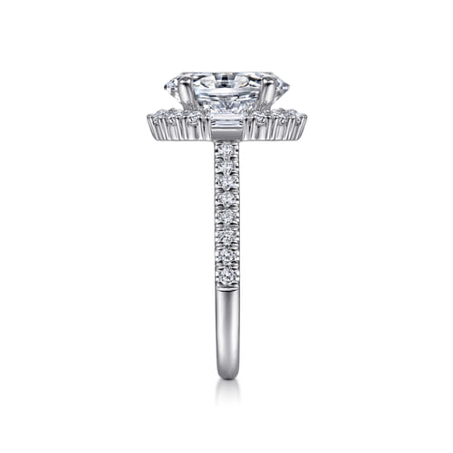 Hamilton - Platinum 2 Carat Oval Halo Natural Diamond Engagement Ring ...