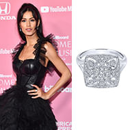 Model Jaslene Gonzalez wore Gabriel & Co.’s 14k White Gold