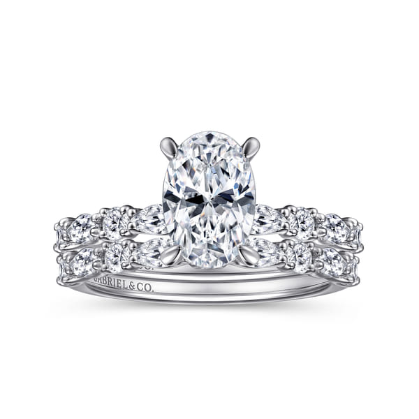 14K White Gold Oval Diamond Engagement Ring @ $3100. Shop Jewelry ...