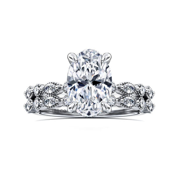 14K White Gold Oval Diamond Engagement Ring @ $2050. Shop Jewelry ...