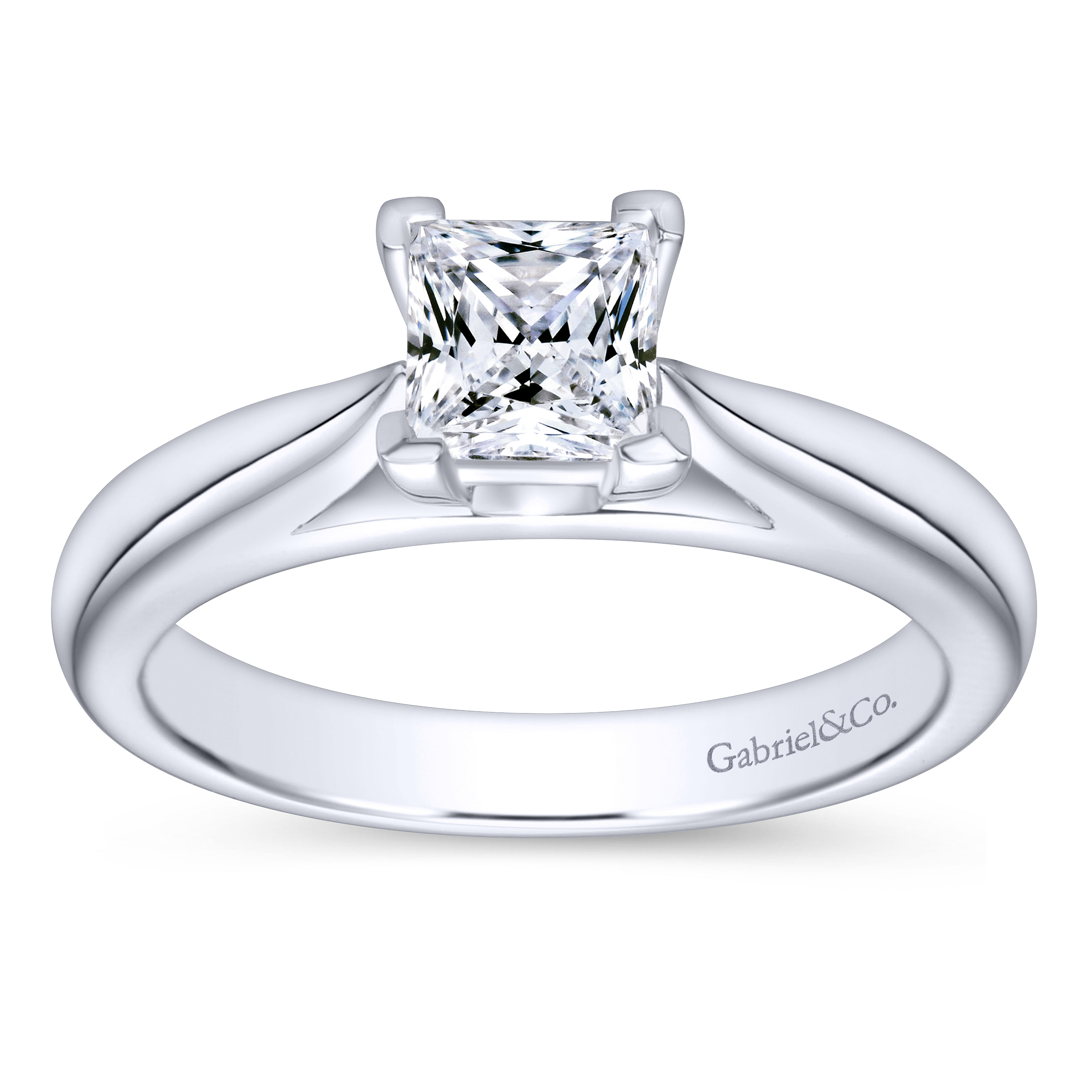 Polly - Platinum 0.75 Carat Princess Cut Solitaire Natural Diamond ...