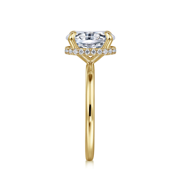 14K Yellow Gold Hidden Halo Oval Diamond Engagement Ring @ $1625. Shop ...