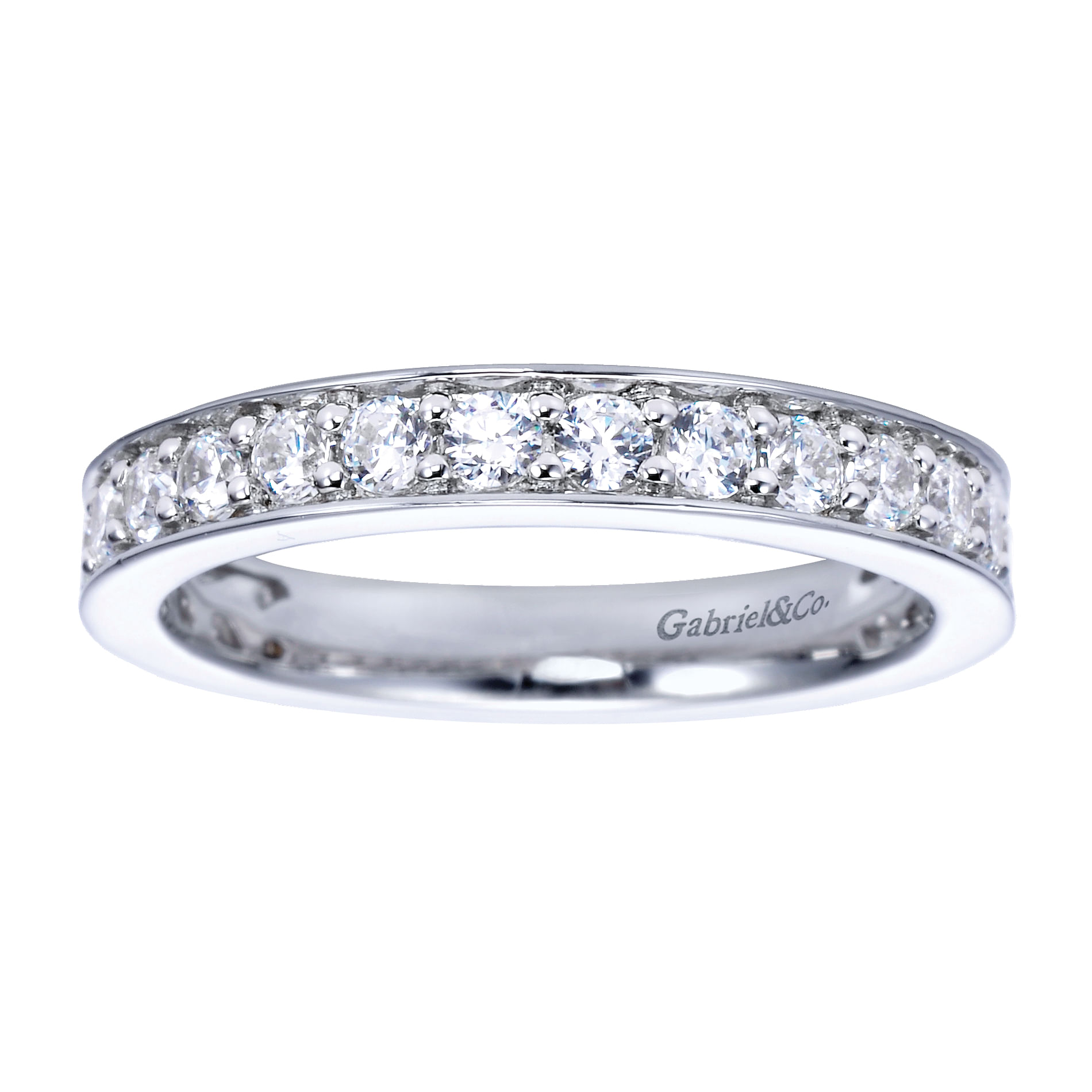 14K White Gold Prong Channel Set Diamond Wedding Band @ $2550. Shop ...